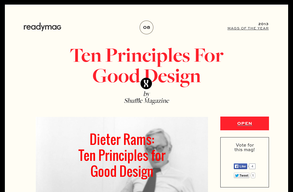 2013: Mags Of The Year — Ten Principles For Good Design