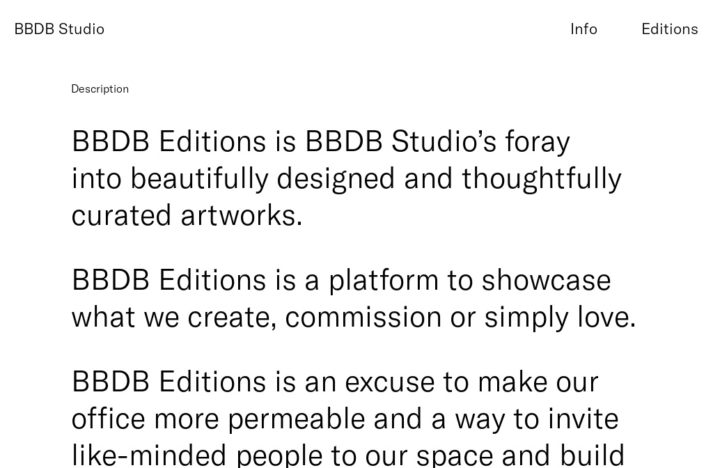 BBDB Studio — editions