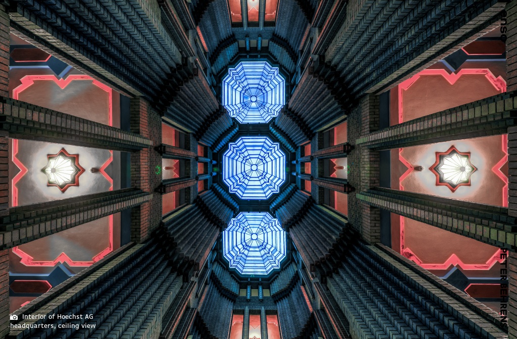 Peter Behrens — Interior of Hoechst AG headquarters, ceiling view