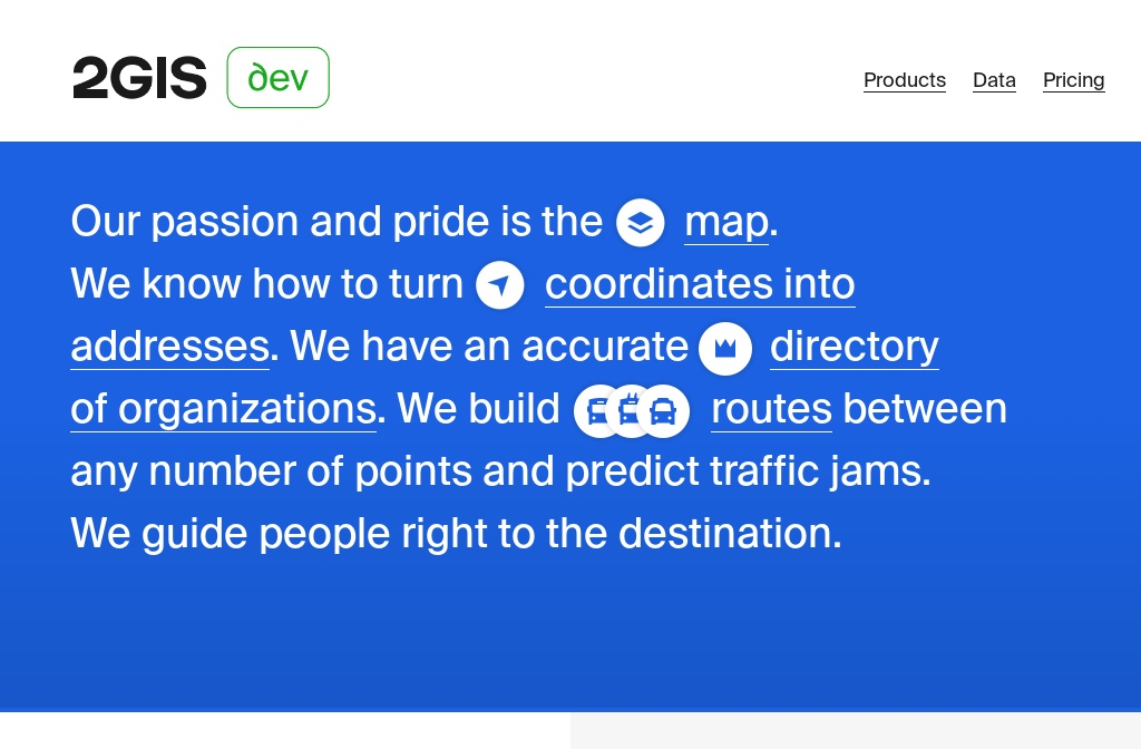 2GIS APIs for maps, directory, and navigation