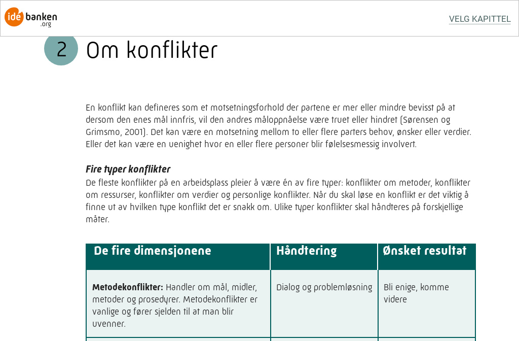 Konflikthåndtering på arbeidsplassen — 2. Om konflikter