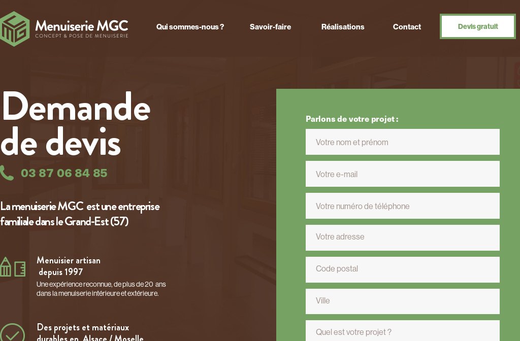 Devis menuiserie gratuit