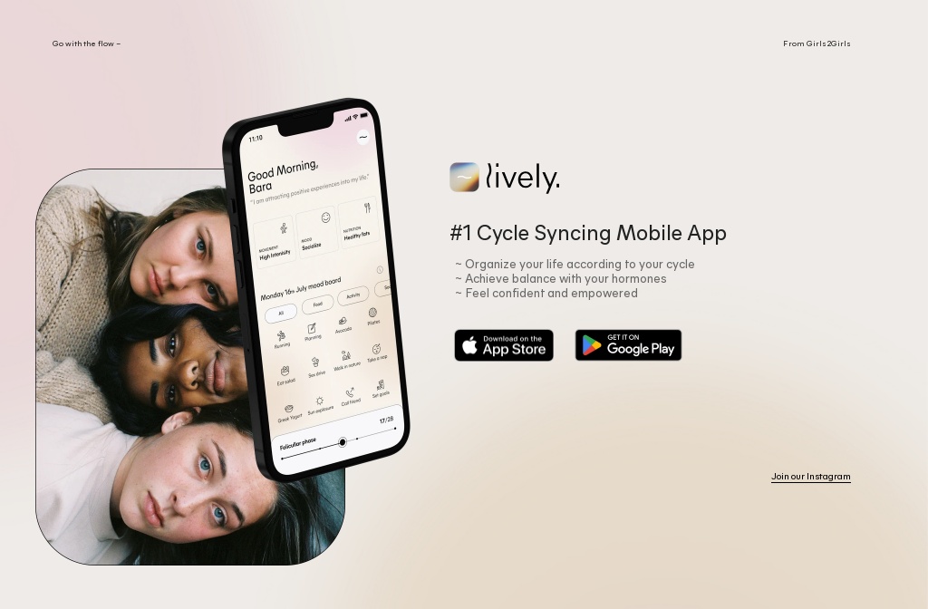 lively : Cycle syncing mobile app & Club