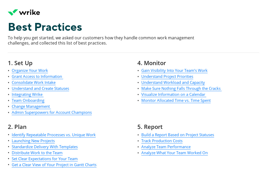 Wrike Best Practices
