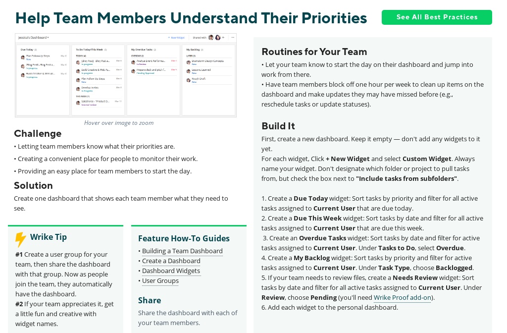 Wrike Best Practices - Help Team Members Understand Their Priorities