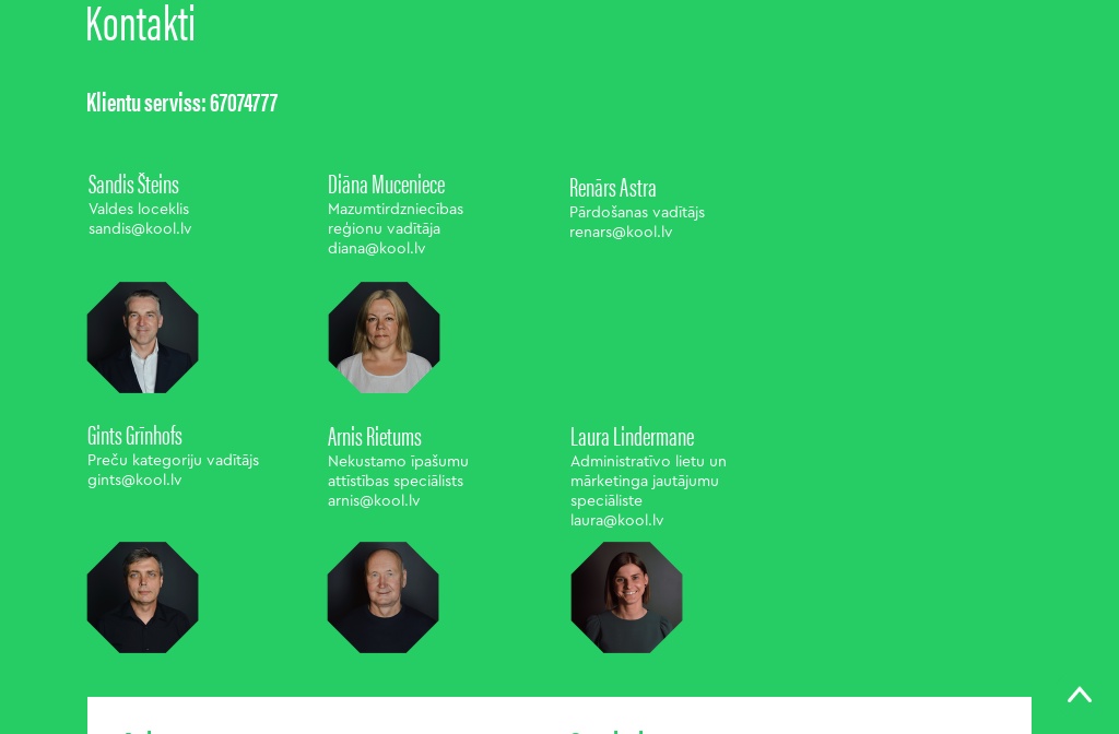 KOOL • Degvielas uzpildes stacijas — Kontakti