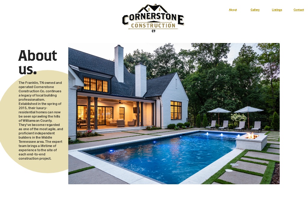 Cornerstone Contruction Co. — About
