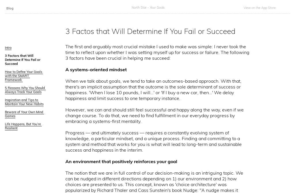 Goal Success Factors