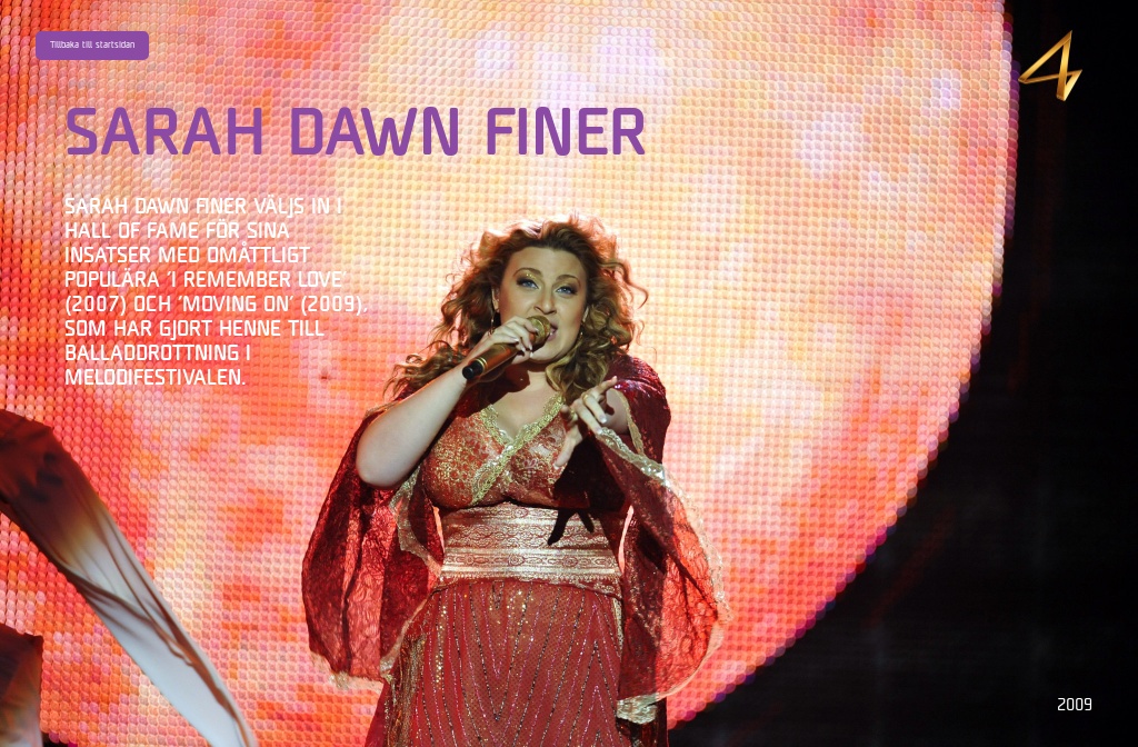 Melodifestivalens Hall of Fame — Sarah Dawn Finer