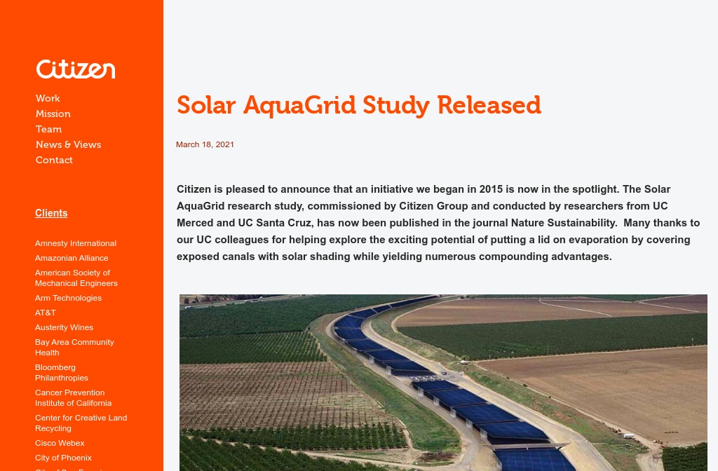 Solar AquaGrid Study Released