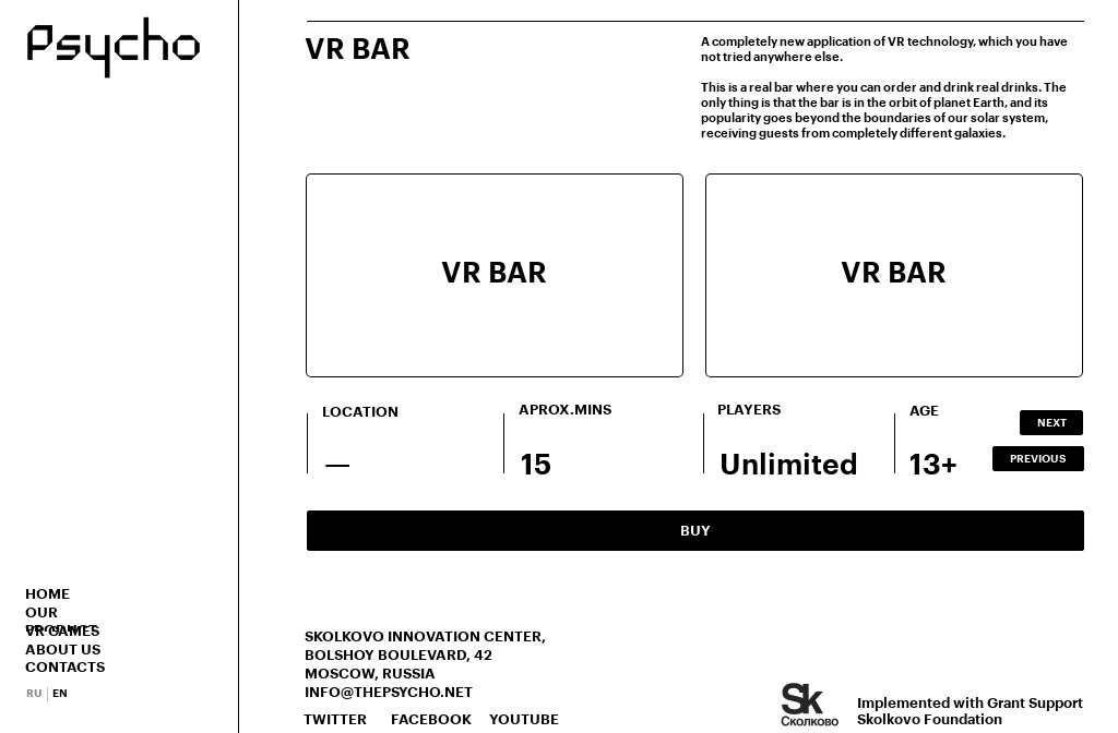 Psycho VR ORIGINAL — VR BAR