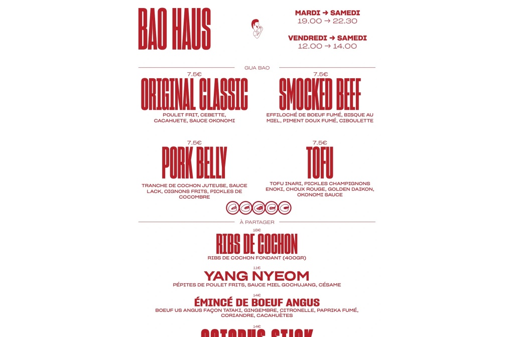 Bao Haus — Menu