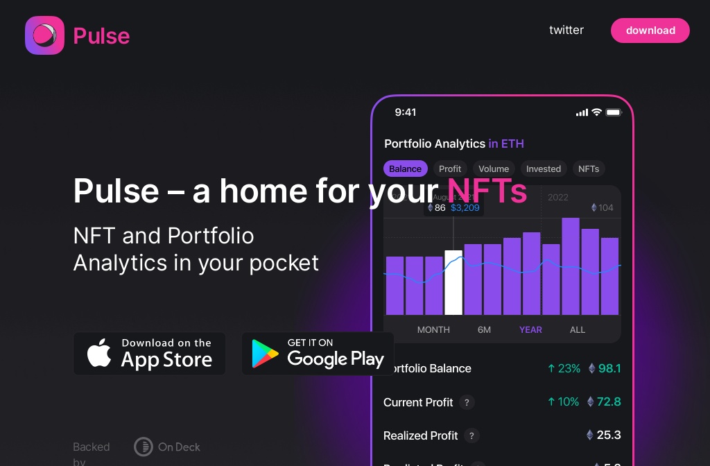 Pulse - NFT Portfolio Wallet Tracker and Analytics