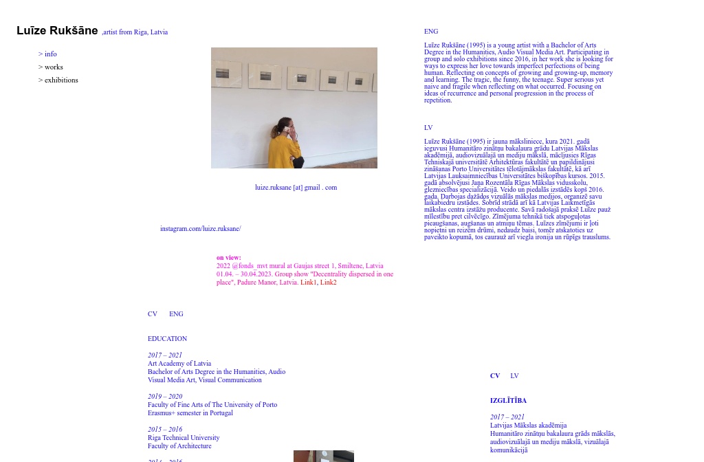 Luīze Rukšāne — info