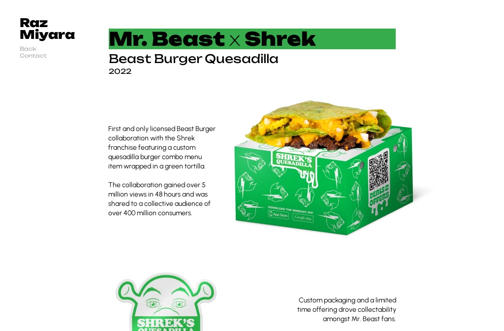 Raz Miyara — Mr. Beast x Shrek