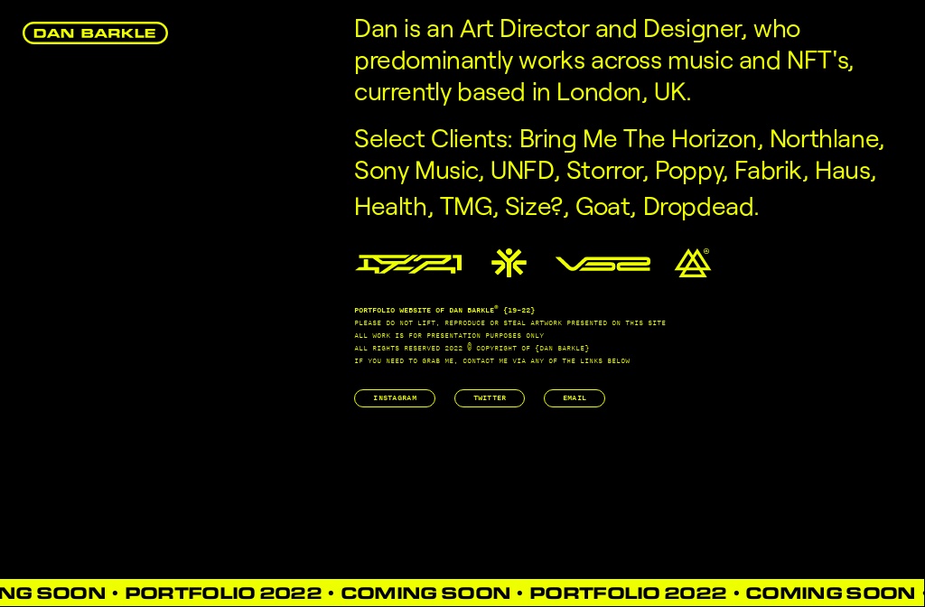 Dan Barkle – Portfolio 2022