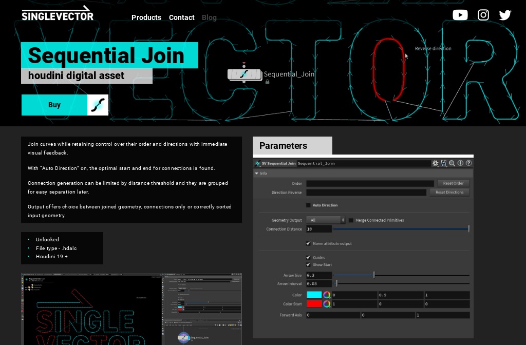 Single Vector / Sequential Join / Houdini digital asset