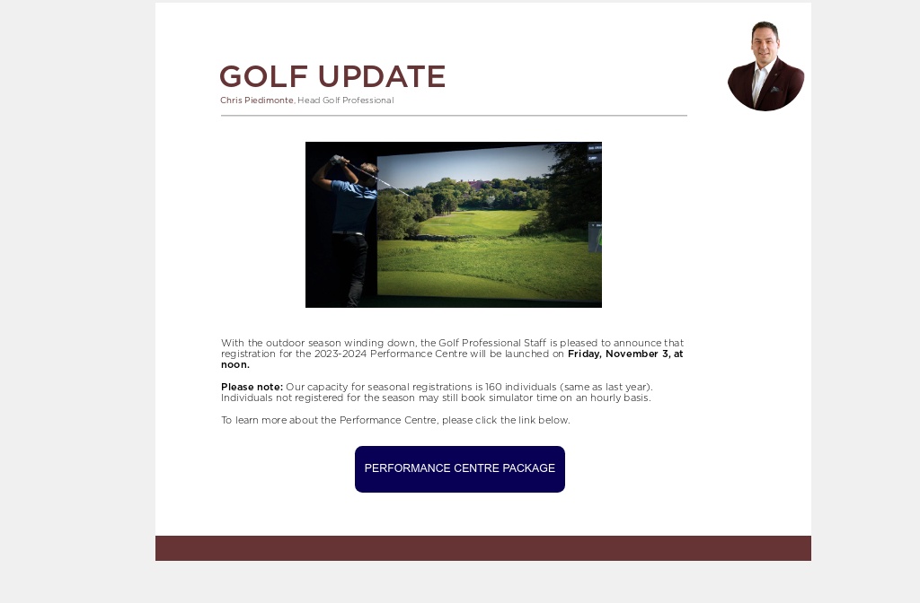 The 19th - October 20, 2023 — Golf Update