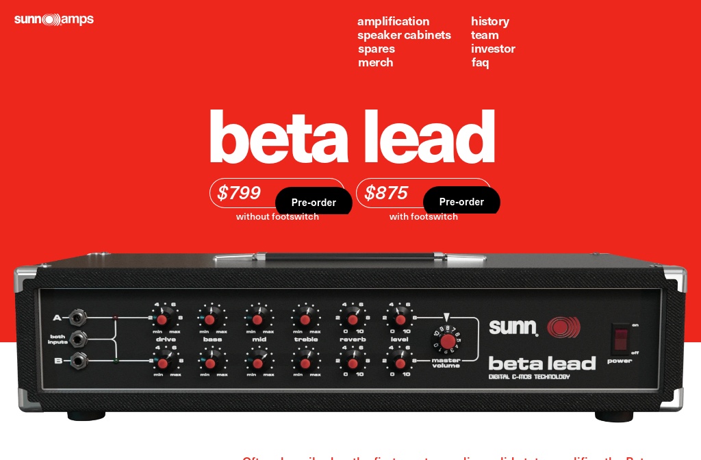 Sunn Amplification — beta lead