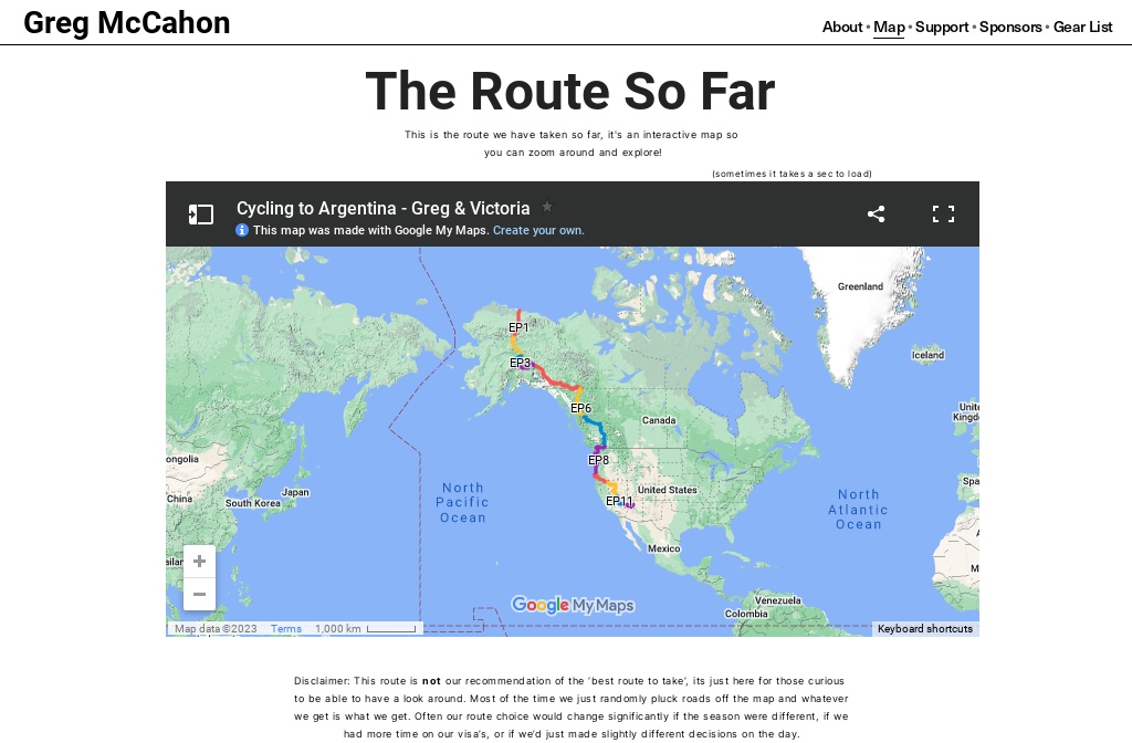 Greg McCahon — map